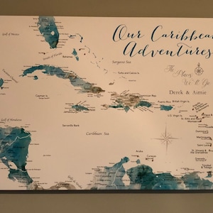 Custom Caribbean Map, Incl Optional Personalized Title and Legend ...
