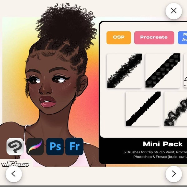 100 Procreate Hair Brushes | Procreate Curly Hair Brush | Procreate ... 100 Procreate Hair Brushes | Procreate Curly Hair Brush | Procreate ...