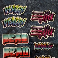 Custom Name Graffiti Stickers, Custom Name Sticker, Graffiti Text Decal ...