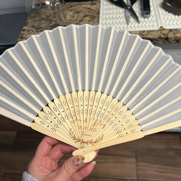 Personalized Custom Hand Fans Wedding Party Favors Frabic Fans Bulk ...