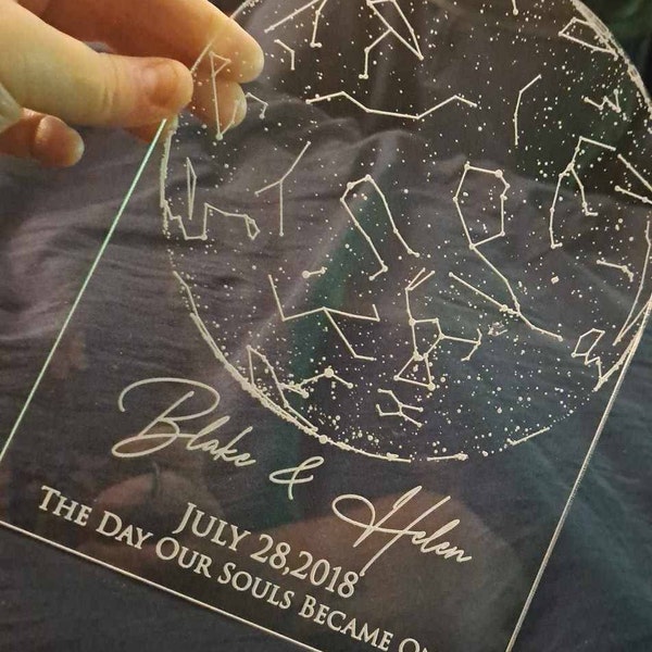 Custom Star Map by Date, Personalized Constellation Map, Star Map Night ...
