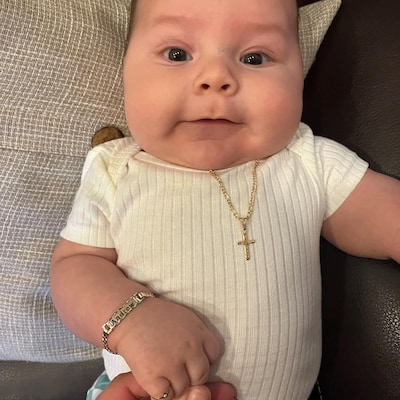 18K Rope Chain Necklace for Boy, 4mm Kids Rope Chain, Baby Boy Necklace ...