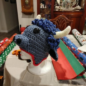 Buffalo Hat Pdf PATTERN, 1 Year to Adult, Bison Hat With Horns to ...