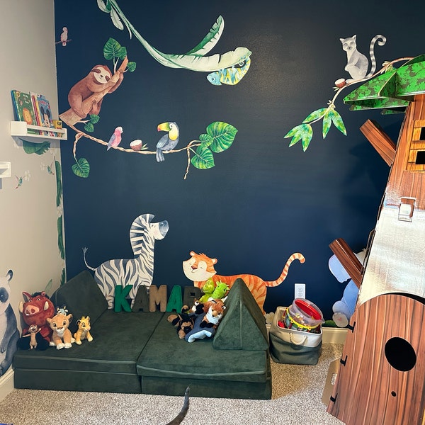 Nursery Wall Decal - Jungle Animals Stickers for Wall - Safari Animals ...