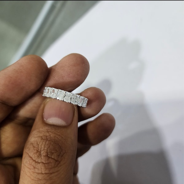 Radiant Cut Diamond Eternity Band Lab Grown Radiant Eternity Ring in ...