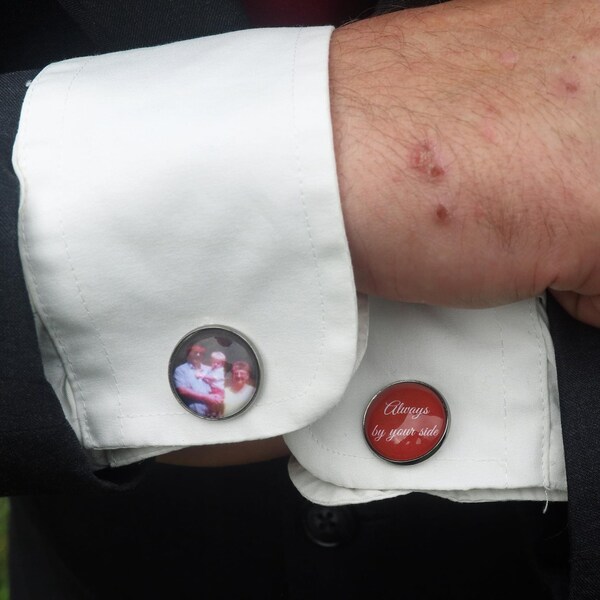 Memorial Cuff Links - With Photo - If Heaven Wasn't so Far Away - Groom ...