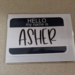 Hello My Name is Personalized Modern Baby Name Tag Sticker - Etsy
