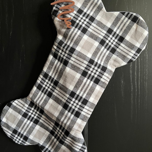 Plaid Dog Christmas Stocking - Personalized Plaid Dog Stocking - Plaid ...