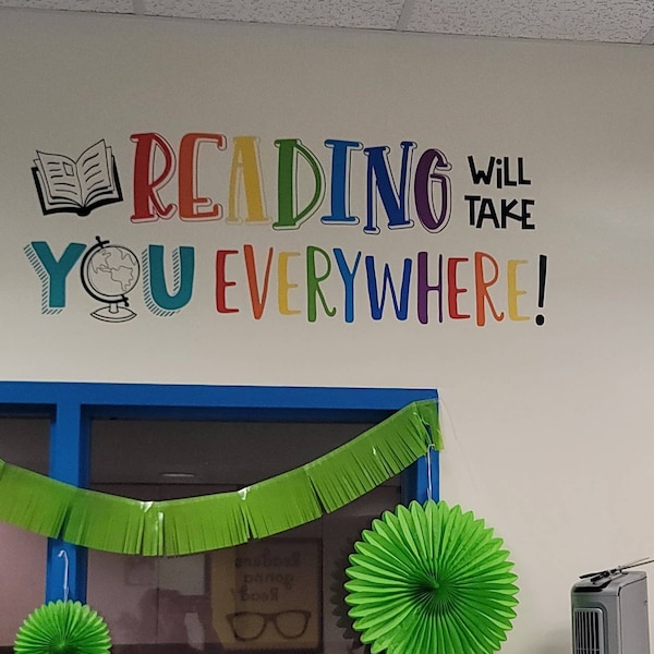 Reading Will Take You Everywhere Wall Decal: Classroom Library Decor - Etsy