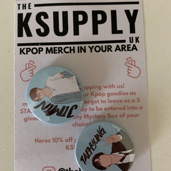 BTS High Quality Badges, KPOP, Jimin, Taehyung, Jungkook, Jin, RM, Suga ...