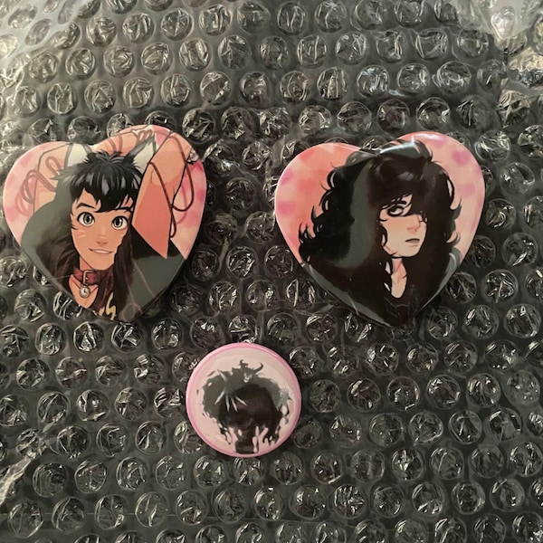 Heart Shaped Button Pins Inspired by Date Everything! Homemade! 58mm - Etsy