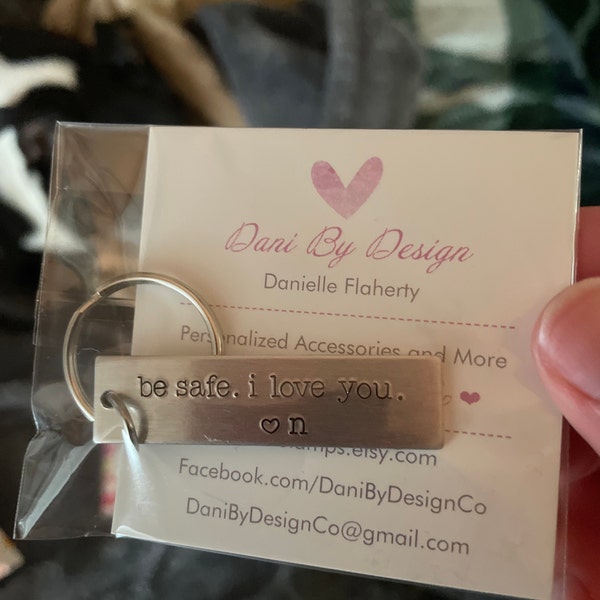 Be Safe I Love You Keychain-personalized Be Safe Keychain-i Love You ...