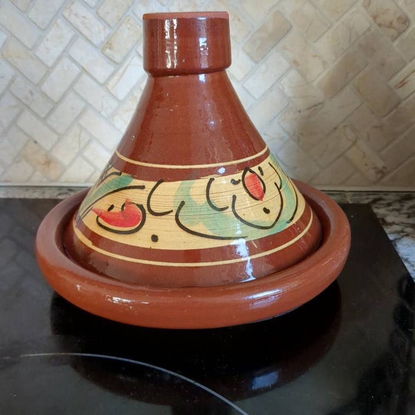 Handcrafted Moroccan Tagine | Classic Brown Ceramic | Hand-painted ...