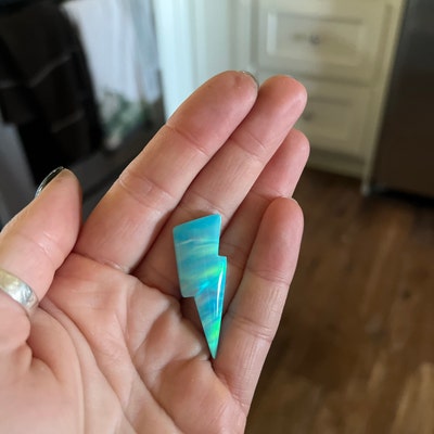 Kingman Turquoise Lightning Bolt Cabochon - Etsy