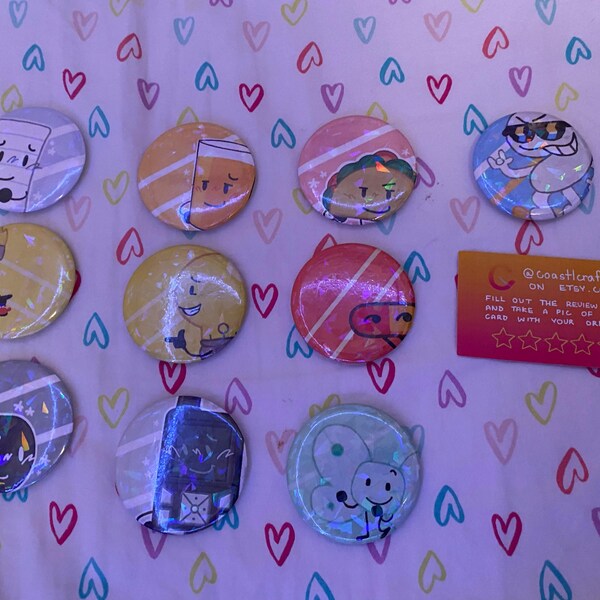 Custom Design Pin Button Accessory Battle for Dream Island BFDI ...