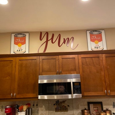 Yum Metal Sign Metal Wall Art Yum Sign Metal Words Metal Wall Decor ...