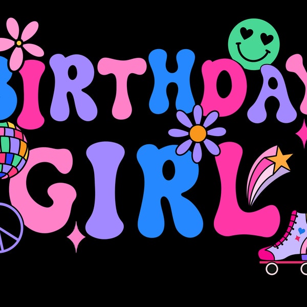 Groovy Retro Alphabet Set With Clipart PNG Files 90s 60s Retro Doodle ...