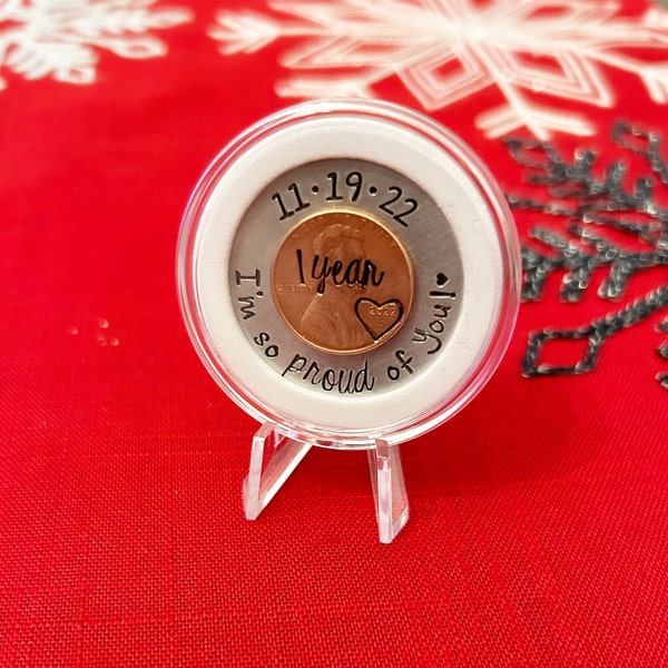 Personalized Sobriety Coin and Case, Sobriety Gift, AA Recovery Gift ...