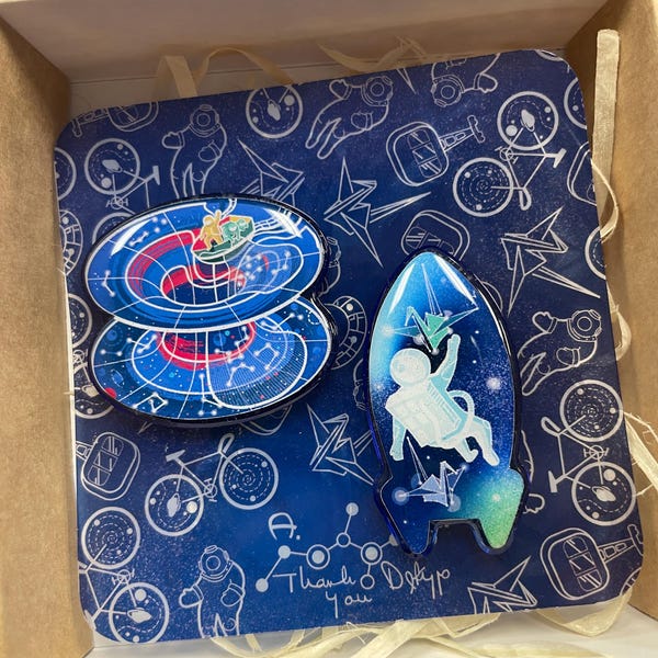 Wormhole Space Galaxy Pin: Astronauts Catching Stars, Sci-fi Space ...