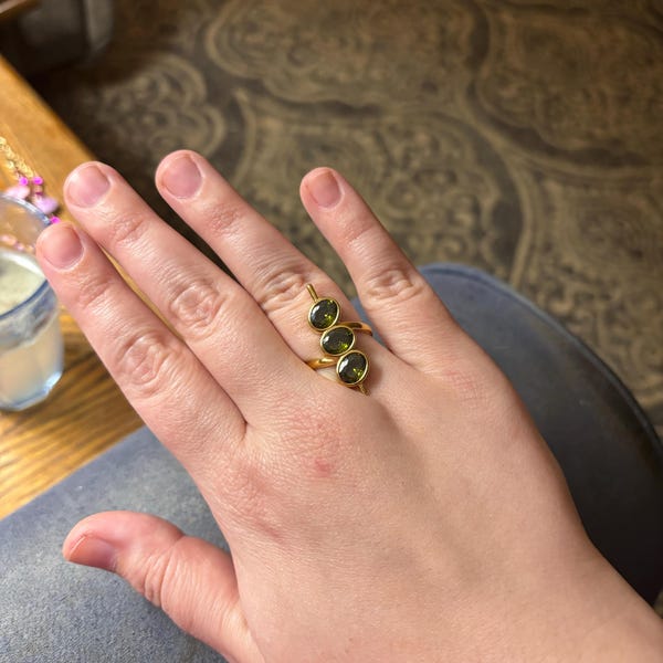 Gold Dirty Martini Olive Ring: Waterproof Non-tarnish Cocktail Jewelry | Married in a Tini' Bit ...