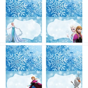 Frozen Party Food Label, Frozen Party Food Tents, Frozen Place Cards ...
