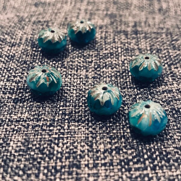 Czech Glass 18x7mm Spindle Beads Bohemian Focal Beads / Boho Accent ...