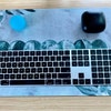 Grey Abstract Dots Desk Mat, Aesthetic Desk Accessory, Cute Workspace ...