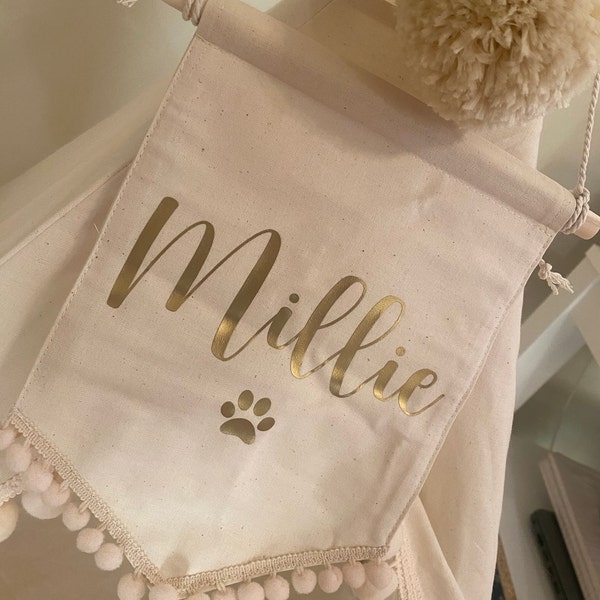 Pet Name Flag - Custom Pennant Flag Banner for Dog or Cat ...