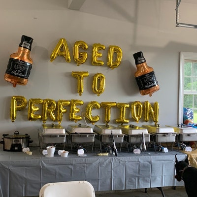AGED TO PERFECTION Banner Whiskey Balloon 30th 40th 50th 60th Milestone ...