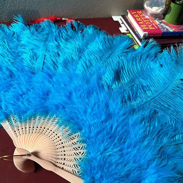 One Piece 18x36inch Large Feather Fan Burlesque Dance Feather Fan ...