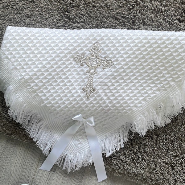 Baptizm Christening Blanket Personalized With Name, Cross, Designs for ...