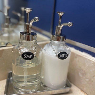 Soap and Lotion Tags, Silver, Labels. Customizable, Hang on Dispensers ...