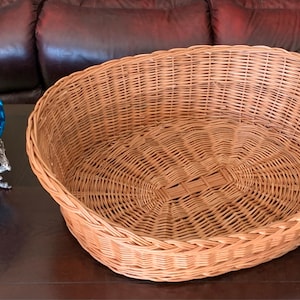 Shallow Laundry Basket, Handwoven Storage Basket, Oval Laundry Basket ...