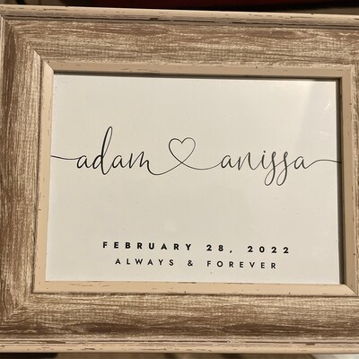 Personalised Print Custom Couple Names and Date Print - Etsy