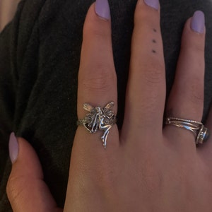 Beautiful Sterling Silver Ring With Faerie Fairy Design - Etsy