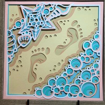 Footprints in the Sand 3D Svg Mandala Files, Multilayer Panel for Laser ...