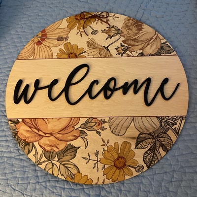 Spring Round Sign, Personalized Wood Sign, Round Wood Sign, Nursery ...