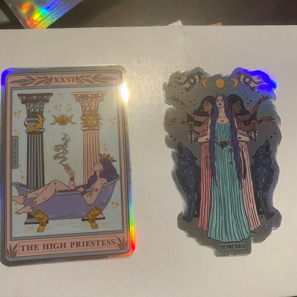Hecate Triple Goddess Holographic Sticker, Witchy Triple Goddess ...