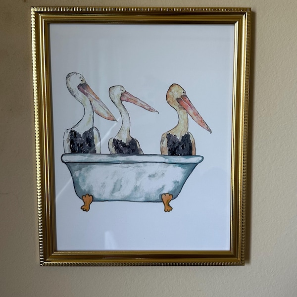 Brontosaurus Brushing Teeth Dinosaur Painting Watercolour Dino ...