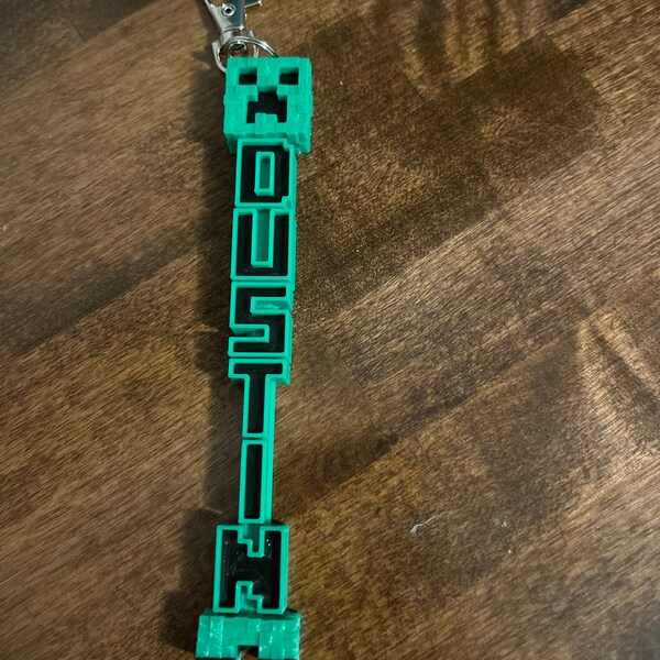 Minecraft Creeper Personalized Custom Name Tag, Keychain, Keyring ...