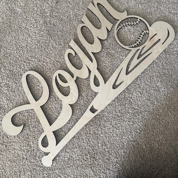 Baseball Bat Name Sign, Nursery Decor, Personalized Wood Sign ...