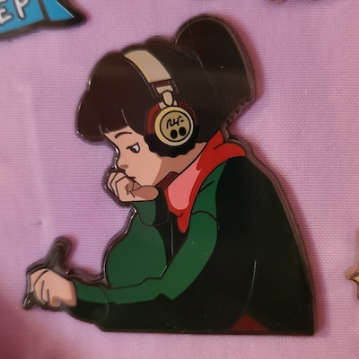 Lo-fi Study Girl Enamel Pin Hat / Backpack / Jacket Chill - Etsy