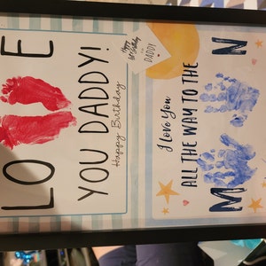 I Love You to the Moon Birthday Card for Dad From Kid, Printable ...