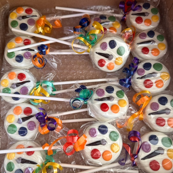 Paint Pallet Oreo Cookie Pops / Art Party Favor / Chocolate Covered ...