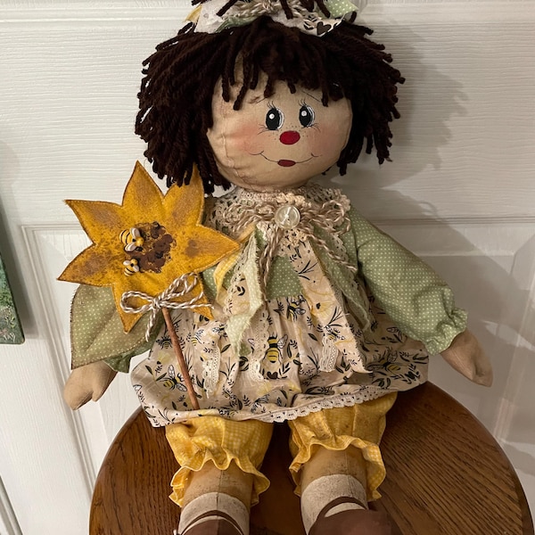 Primitive Scarecrow Doll Pattern Pipa the Lil' Peep Fall Raggedy ...