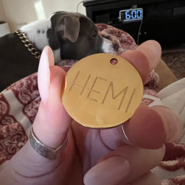 Personalized Gold Dog Tag Custom Engraved ID for Dogs Microchip ...