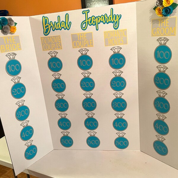 Bridal Jeopardy Choose Your Colors Shower Game Party Games Bride Trivia ...