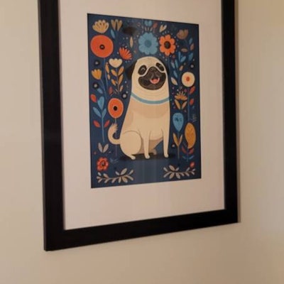Pug Gift, Pug Art, Pug Print, Pug Wall Decor, Cute Pug Dog Art Print ...