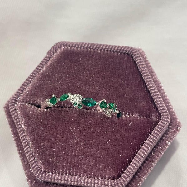 Color Changing Gemstone Ring, 6x8mm Emerald Cut Alexandrite Wedding ...