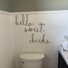 Hello Sweet Cheeks Wire Word Sign Bathroom Decor Funny Bathroom Sign ...
